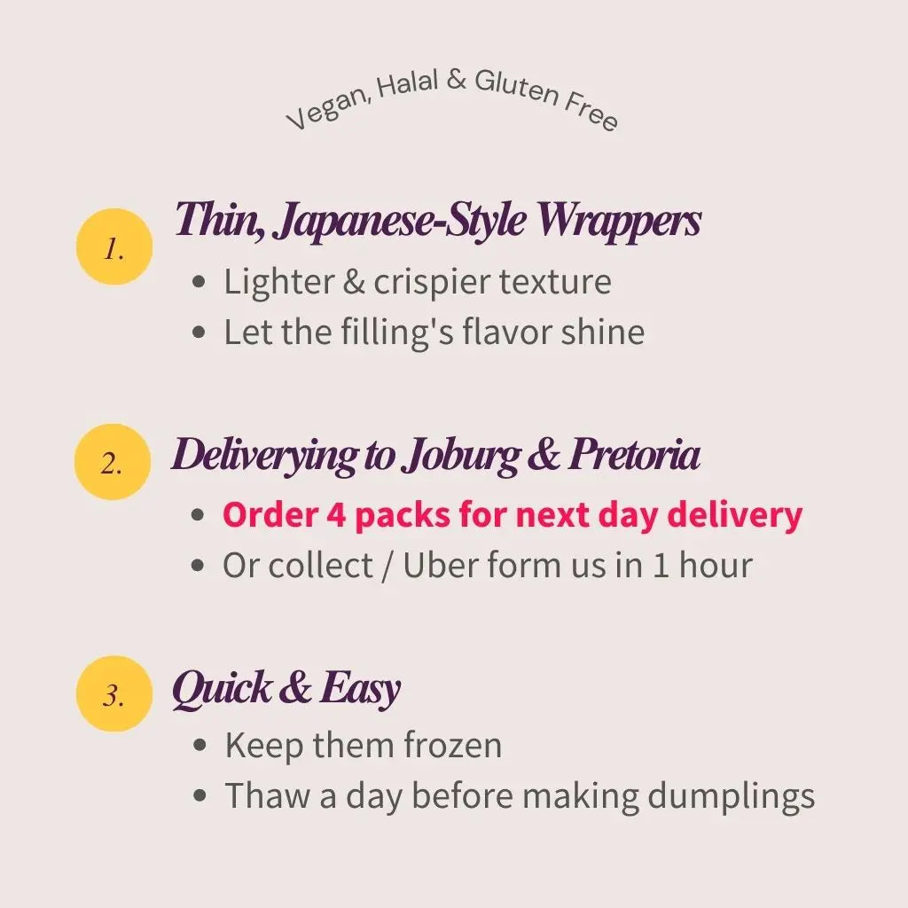 Dumpling Wrappers | Gyoza Skins | Wonton Sheets (Frozen: Halal, Vegan ...